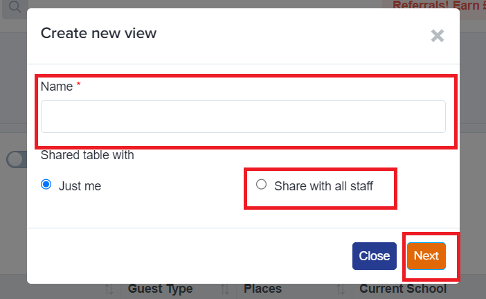 How to create a view and add columns to your Event Guests table